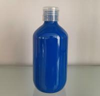 China Customized 300ml Boston Round Plastic Bottle with Cap for Cosmetics for sale