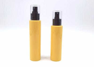 中国 黒いスプレーヤーの透明なコップ120ml 150mlが付いている明るく黄色い空の化粧品のびん 販売のため