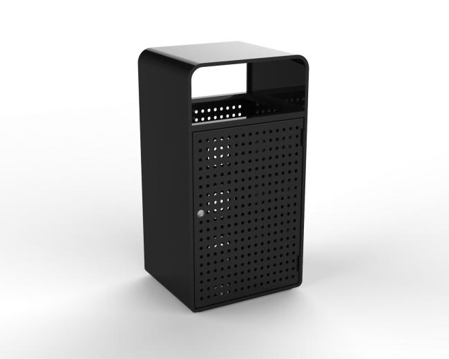 outdoor steel trash can