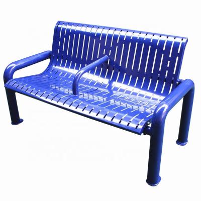 Cina Parco in acciaio a taglio laser Panchine metalliche esterne con schienale Armrest in vendita