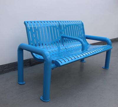 Cina Parco in acciaio a taglio laser Panchine metalliche esterne con schienale Armrest in vendita