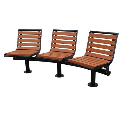China site furniture three seater picnic benches recycled plastic and metal curved park bench seat for sale