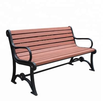 China Cast iron bench legs and recycled plastic slats outdoor park benches wooden park long bench chair for sale