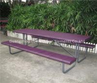 China Rectangular Steel Outdoor Picnic Table Set With Surface Mount Type for sale