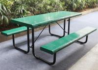 China Rectangular Steel Outdoor Picnic Table Set With Surface Mount Type for sale