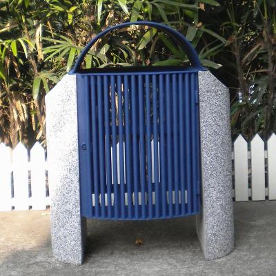 China 50 Litre Outside Outdoor Patio Trash Can With Sanding Zinc Spraying Finish for sale