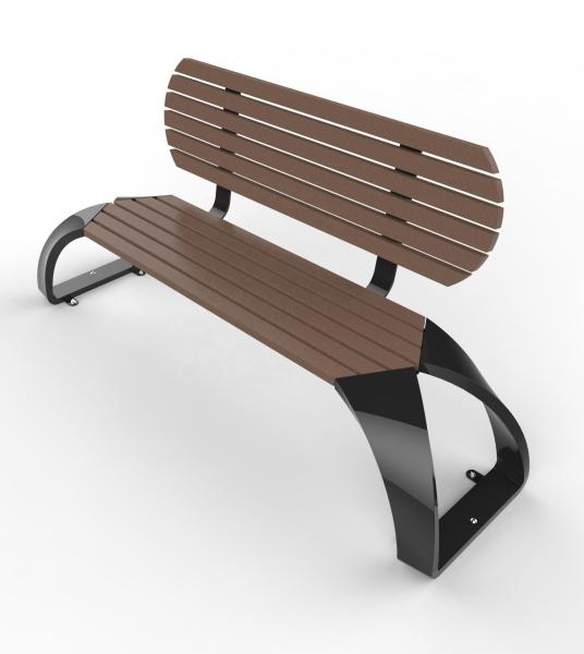 Quality OEM Wood Patio Bench , Outdoor Wood Bench With Back HDPE Slats Material for sale