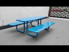 Metalen groene kleur Outdoor picknick tafels stoel Set 1600mm Lengte