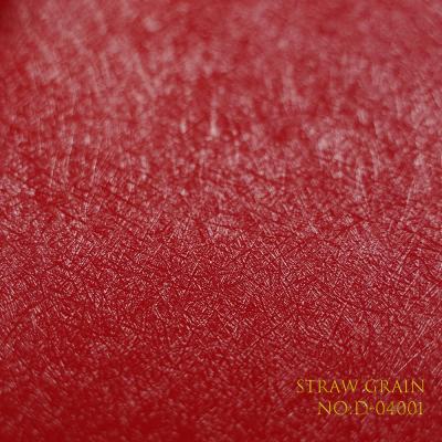 중국 선물 상자용 빨간색 PVC 코팅 빨대 곡물 종이 200+GSM 방수 판매용