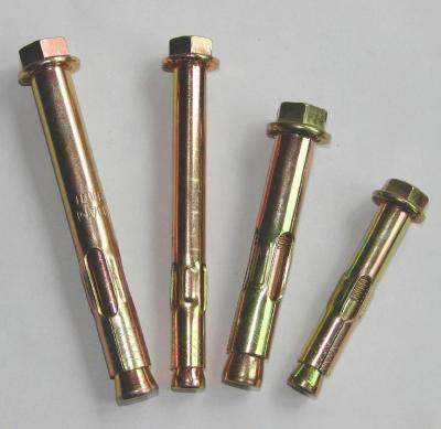 Cina Bulloni di ancoraggio in acciaio al carbonio zincato colorato resistente alla corrosione con dadi flangiati esagonali in vendita