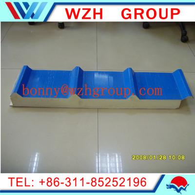 China 50mm thick PU roof panel and wall panel / sandwich panel price per m2 for sale
