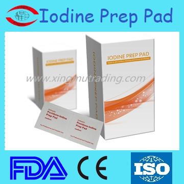 China Wholesale Medical High Quality Antiseptic Povidone-Iodine Prep Pads Swab CE FDA ISO Approved for sale
