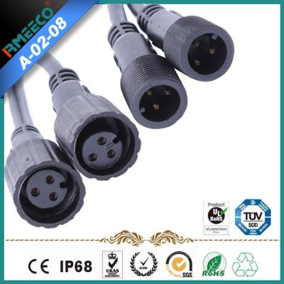 China LED dedicated M16 3 pins IP68 waterproof connector with PVC cable for sale