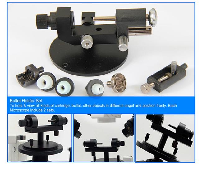 Microscope with forensic bullet samples