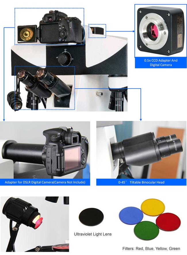 Microscope with forensic cartridge case samples