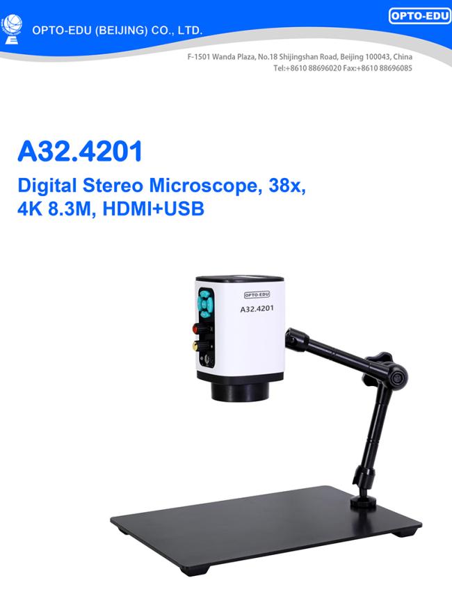 OPTO-EDU Digital Stereo Microscope front view