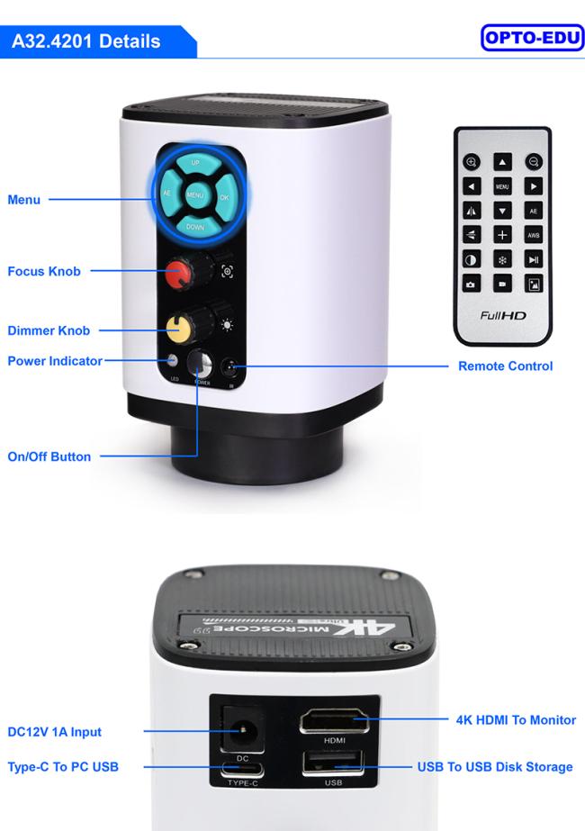 OPTO-EDU Digital Stereo Microscope top view