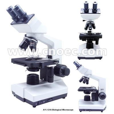China WF10X Double Layers Mechanical Stage Biological Microscope A11.1316 With LED Lamp 1W Light Source for sale