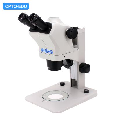 China OPTO-EDU Stereo Microscope with Large Zoom Lens 0.6x-5.5x, Zoom Ratio 1:9.1, and 125 mm Working Distance for Life Sciences & Industrial Inspection for sale