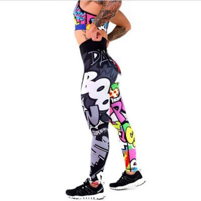 China YBPD-0005,factory wholesale  yoga pants hip boom letter printed slim yoga pants exercise leggings pencil pants for sale
