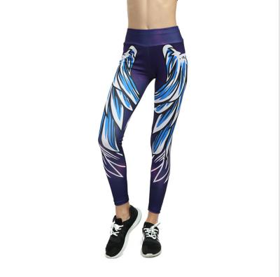 China YBPD-0014,factory wholesale Europe  angel wings printing yoga leggings lift hip high waist yoga women pants for sale