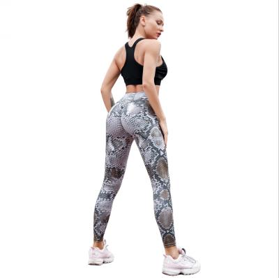 China YBPD-0018,manufacturers  American yoga dance pants small snake print buttock lifting high waist women sport leggings for sale