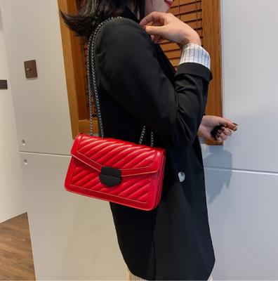 China BFJB-0004,yiwu factory pu female single shoulder crossbody chain small square bag for sale
