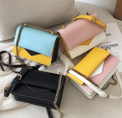 China BFJB-0010,yiwu factory pu female single shoulder crossbody  chain small square bag for sale