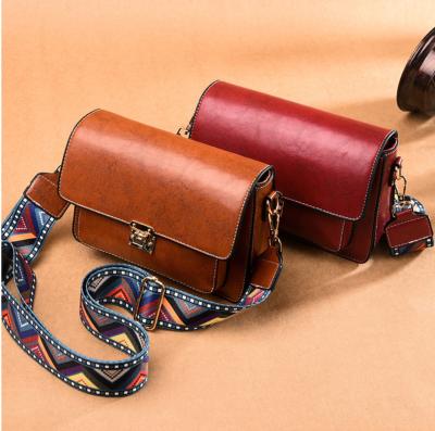 China BFJB-0029,pu female single shoulder wide shoulder strap small square bag for sale