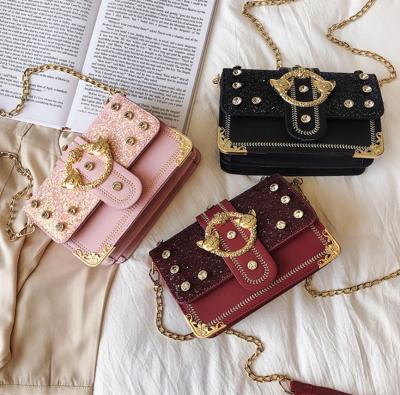 China BJYB-0010,yiwu wholesale female pu single shoulder crossbody chain small square bag for sale