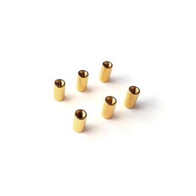 China Brass Knurled Mini Instrument Knob CNC Turning Machined Blind Hole M2.5 Thread Adjustment Knob Gold Plated for sale