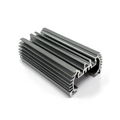 China Custom 6063-T5 Extruded Aluminum Heat Sink Enclosure Grey Anodized Industrial Power Supply Aluminum Profile for sale