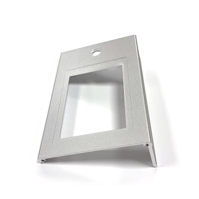 China L Shape Aluminum Enclosure Silver Anodized CNC Machined Control Panel Industrial Touch Screen Front Housing for sale