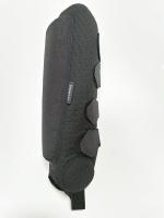 China Padded Protective Gear Soccer Shin Guards With Ankle Support and Adjustable Straps for sale
