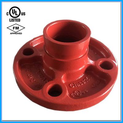 China Ductile Iron Pipe Fittings Grooved Flange Adaptor with FM UL for sale
