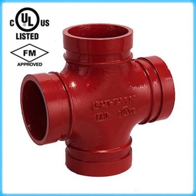 China Ductile Iron Pipe Fittings Grooved  Equal Cross  with FM UL for sale