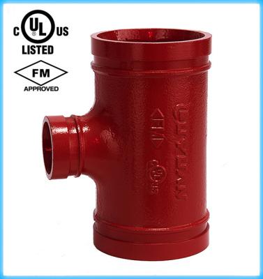 China Ductile Iron Pipe Fittings Grooved  Reducer Tee  with FM UL for sale