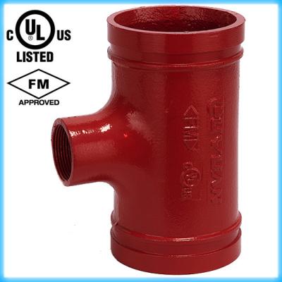 China Ductile Iron Pipe Fittings Threaded  Reducer Tee  with FM UL for sale