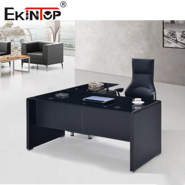glass l shaped desk