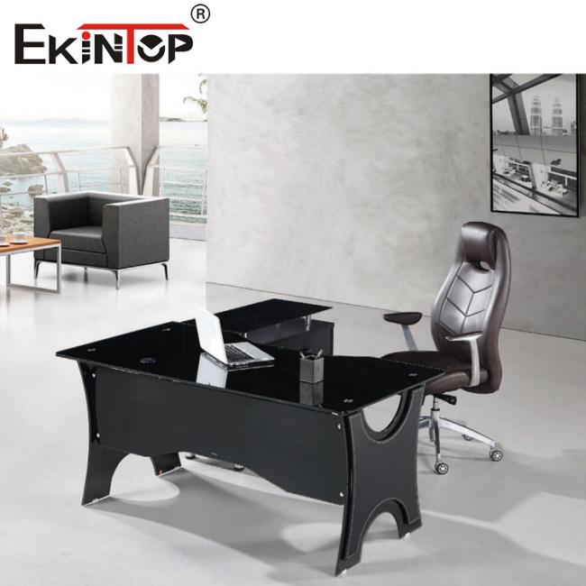 glass l desk