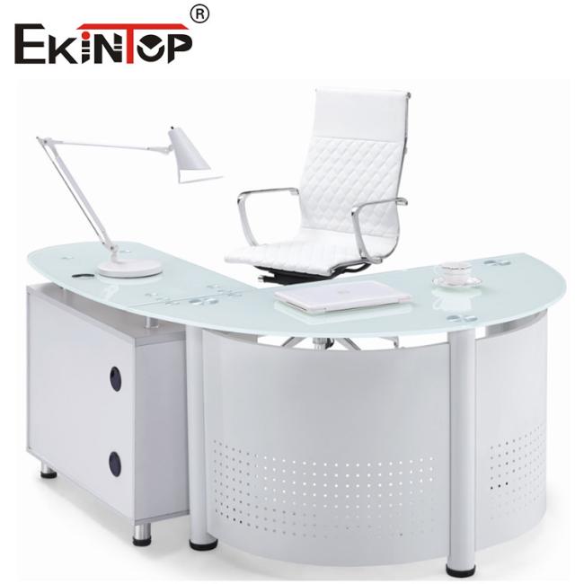 glass top desk with drawers
