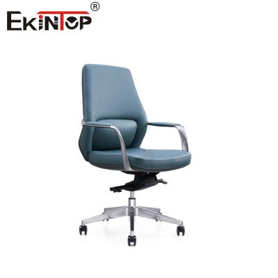 Cina Sleek and Stylish Blue PU Leather Chair for an Impressive Office Aesthetic in vendita