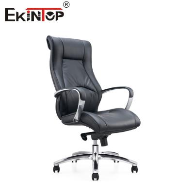 中国 High Swivel Black PU Leatherette Office Chair With Fixed Armrest 販売のため