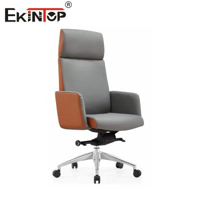 中国 Commercial Furniture High Back Leather Office Chair Adjustable Lumbar Support 販売のため