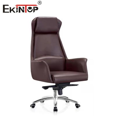 中国 High Back Leather Office Chair With Adjustable Height And Swivel Function 販売のため