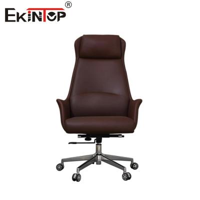 China High Back Leather Office Chair With Adjustable Height And Swivel Function en venta