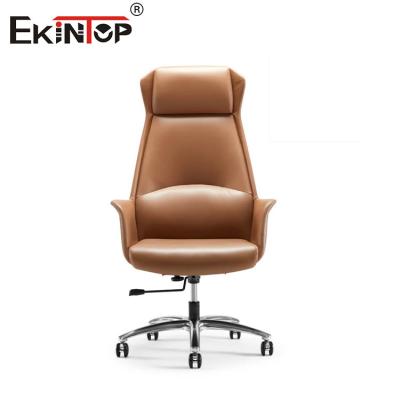 China High Back Leather Office Chair With Adjustable Height And Swivel Function en venta