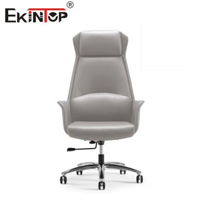 China High Back Leather Office Chair With Adjustable Height And Swivel Function en venta