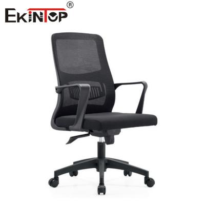 중국 Black Mid Back Modern Mesh Backrest Office Chair With Wheels And Armrests 판매용