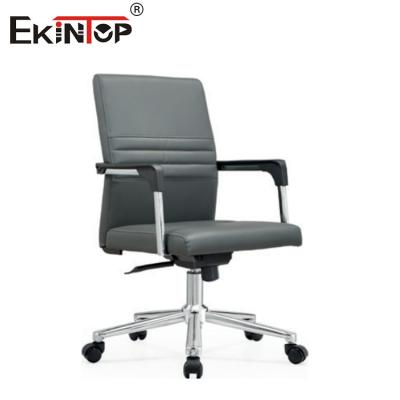 中国 Modern Mid Back Leather Office Chair With Wheels Customizable 販売のため
